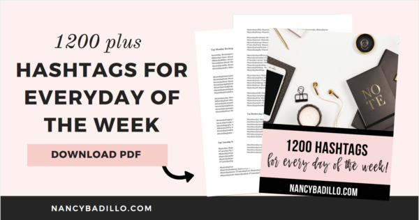 1200 Plus Hashtags for Every Day of The Week - Nancy Badillo